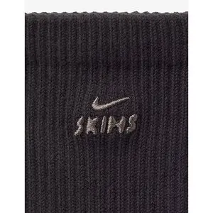 NIKESKIMS Skims Dri-fit Pilates Grip Cotton-blend Crew Socks - Obsidian