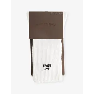 NIKESKIMS Dri-fit Pilates Grip Cotton-blend Crew Socks - Snow
