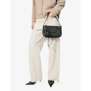 Balenciaga Le City Moto Mini Leather Cross-body Bag - Black