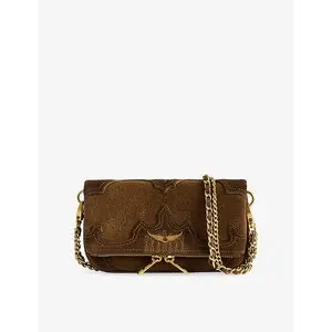 Zadig&Voltaire Rock Nano Mini Suede Western Clutch Bag - Cognac