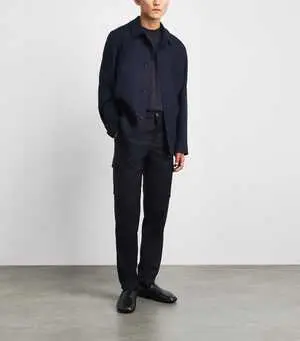 LARDINI Wool-cashmere Check Chore Jacket