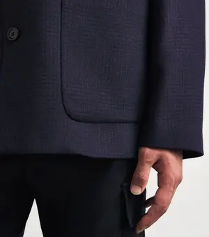 LARDINI Wool-cashmere Check Chore Jacket