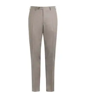 Canali Wool Straight Leg Trousers