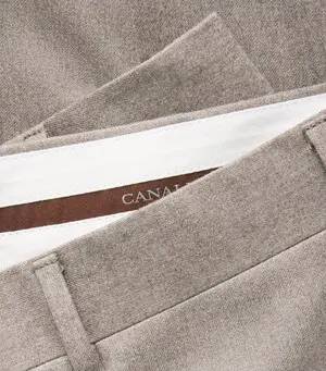 Canali Wool Straight Leg Trousers