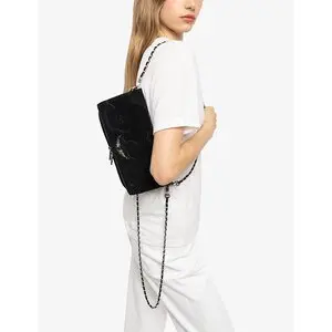 Zadig&Voltaire Rock Western Suede Clutch Bag - Black