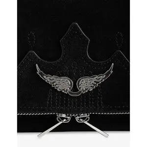 Zadig&Voltaire Rock Western Suede Clutch Bag - Black