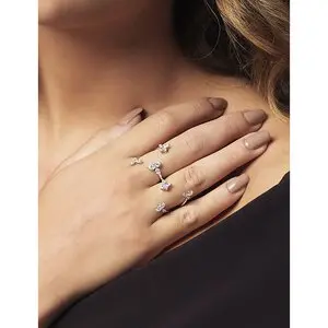 Yeprem Y-conic Snowflake 18ct Gold And 1.59ct Diamond Stackable Ring