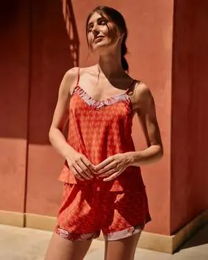 KARMA ON THE ROCKS Kawa Mari Silk Hot Shorts Set
