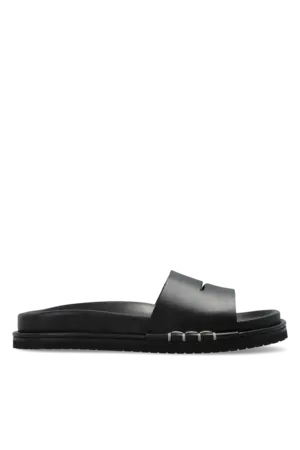 JW Anderson Leather Slides - Black