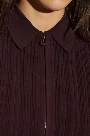 Victoria Beckham Ribbed Cardigan With Short Sleeves