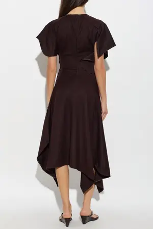 Victoria Beckham Wool Dress With An Asymmetric Cut