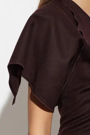 Victoria Beckham Wool Dress With An Asymmetric Cut