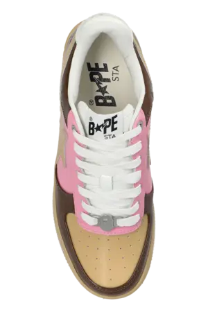 A BATHING APE Leather Sports Shoes With Logo