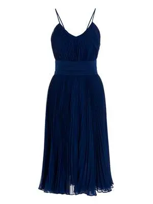 Max Mara Pleated Midi Dress - Blue