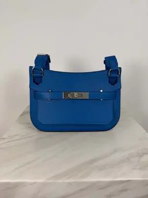 Hermès Hermès Mini Jypsiere Evercolor Palladium Hardware Bag Blue