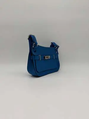 Hermès Jypsiere Evercolor Palladium Hardware Bag - Blue