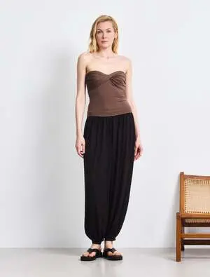 NINETY PERCENT Lilly Twist Front Bandeau In Micromodal - Mocha