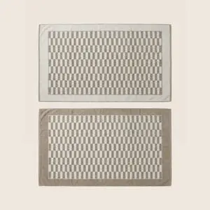 ITALIC Neutrals Pietra Bath Sheet Set Of Two Tan And Ecru