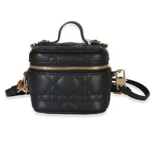 Dior Micro Lady Vanity Case In Lambskin - Black