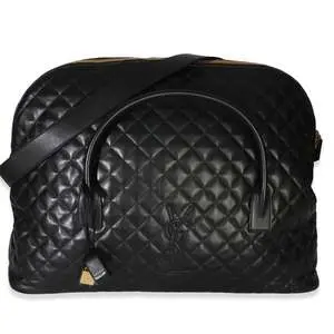 Saint Laurent Quilted Calfskin Leather Travel Bag - Black
