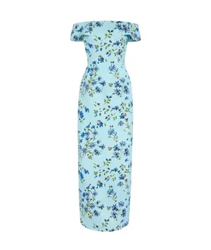 EMILIA WICKSTEAD Printed Off-the-shoulder Column Maxi Dress