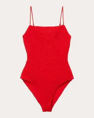 SEAQUELLE SWIM Cirrus Smocked One-piece - Red