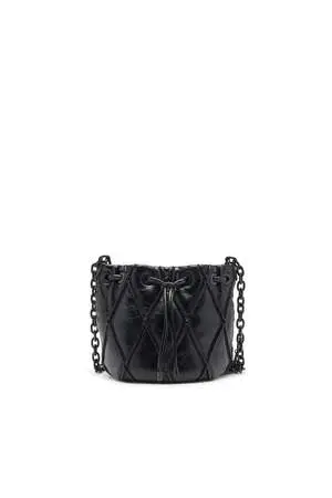 DIESEL® Charm-d Quilted Polyurethane Bucket Bag - Black