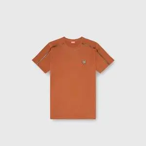 DIESEL® T-shirt With Contrast Trims And Logo Patch - Orange