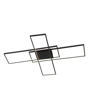 JONATHAN Y Palco Contemporary Minimalist Metal Adjustable Dimmable Geometric Integrated Led Flush Mount - Black