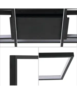 JONATHAN Y Palco Contemporary Minimalist Metal Adjustable Dimmable Geometric Integrated Led Flush Mount - Black