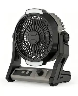 COWSAR 10000mah Rechargeable Camping Fan With Timer And Light Grey