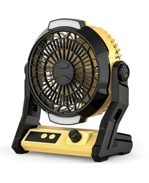 COWSAR 10000mah Rechargeable Camping Fan With Timer And Light - Yellow