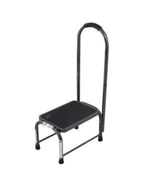 COSTWAY Non-slip Handy Support Step Stool With Handle, 330 Lbs Load Capacity - Black