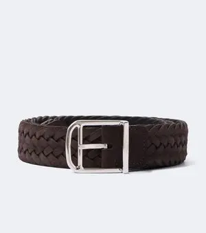 Brioni Braided Suede Belt - Brown