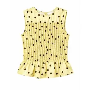 MIND TRAVELER Cora Polka Dot Top - Yellow
