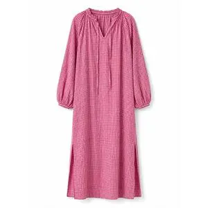Mind Traveler Matilde Burgundy Gingham Dress - Red