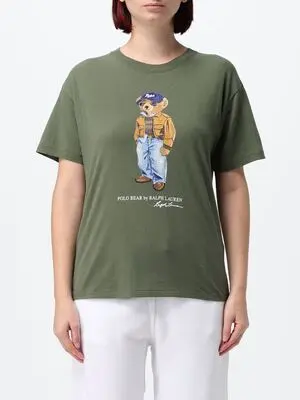 Polo Ralph Lauren Slim Fit Cotton T-shirt With Teddy Bear Print - Olive