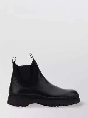 Prada Leather Chelsea Boots - Black