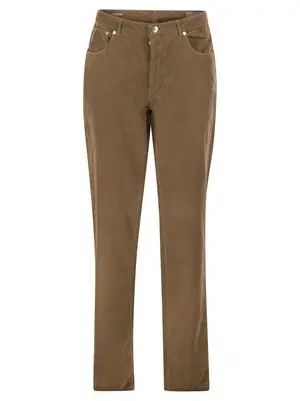 Brunello Cucinelli Five-pocket Cotton Corduroy Trousers - Brown