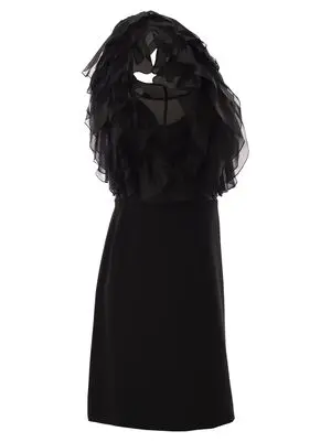 Max Mara Silk Mini Dress With Organza Ruffles