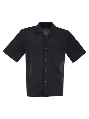 Herno Cotton Jersey Shirt With Chest Pocket - Blue