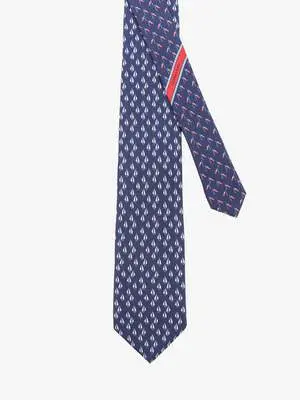 FERRAGAMO Catamarano Silk Tie With Nautica Print