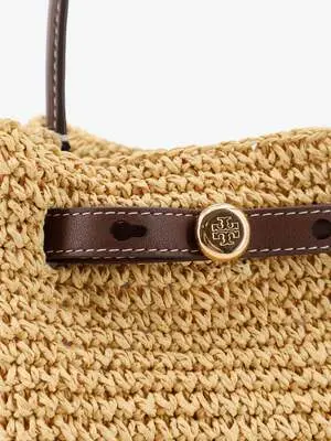 Tory Burch Romy Raffia And Leather Bucket Bag