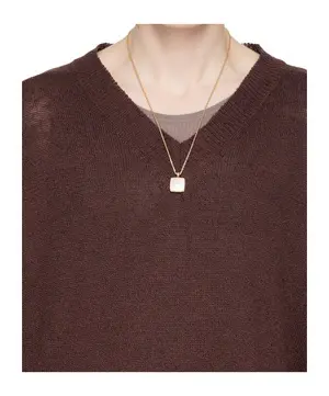 Emanuele Bicocchi Square Mother Of Pearl Amulet Necklace