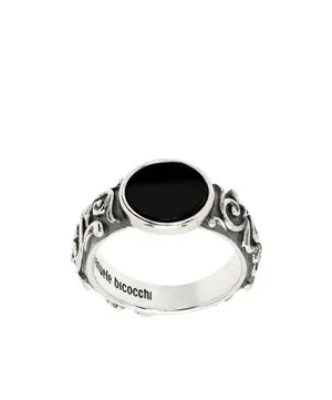Emanuele Bicocchi Arabesque Onyx Chevalier Ring - White