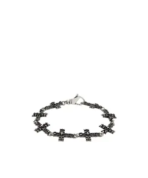 Emanuele Bicocchi Multi Notre-dame Cross Bracelet - Silver
