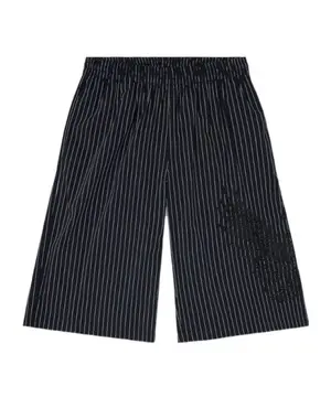 DIESEL® Pinstriped Phoenix-embroidered Shorts