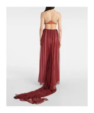 NENSI DOJAKA Dahlia Silk Open-back Bustier Gown