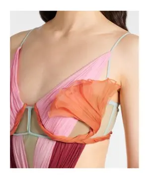 NENSI DOJAKA Dahlia Silk Open-back Bustier Gown