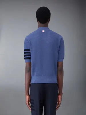 Thom Browne Stripe-detail Short-sleeved Polo Shirt